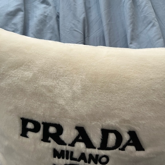 Prada | Bedding | Prada Ivory Pillow With Black Lettering | Poshmark